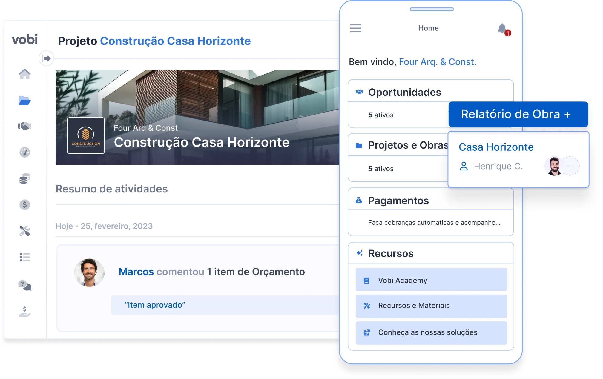 Vobi - A melhor Plataforma de Gestão de Projetos e Obras