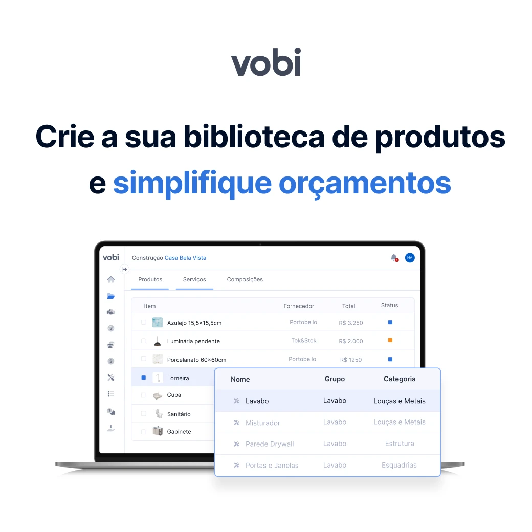 Biblioteca de Produtos da Vobi - Simplifique a criação de orçamentos de ...