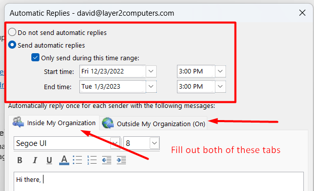 How to Set Up an Away Message on MS365