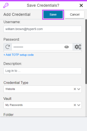 4 - Using the Passportal Browser Plugin to Create/Save a Credential