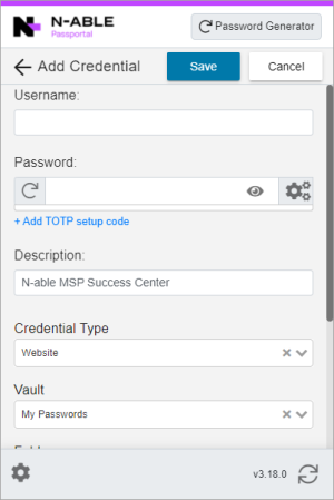 4 - Using the Passportal Browser Plugin to Create/Save a Credential