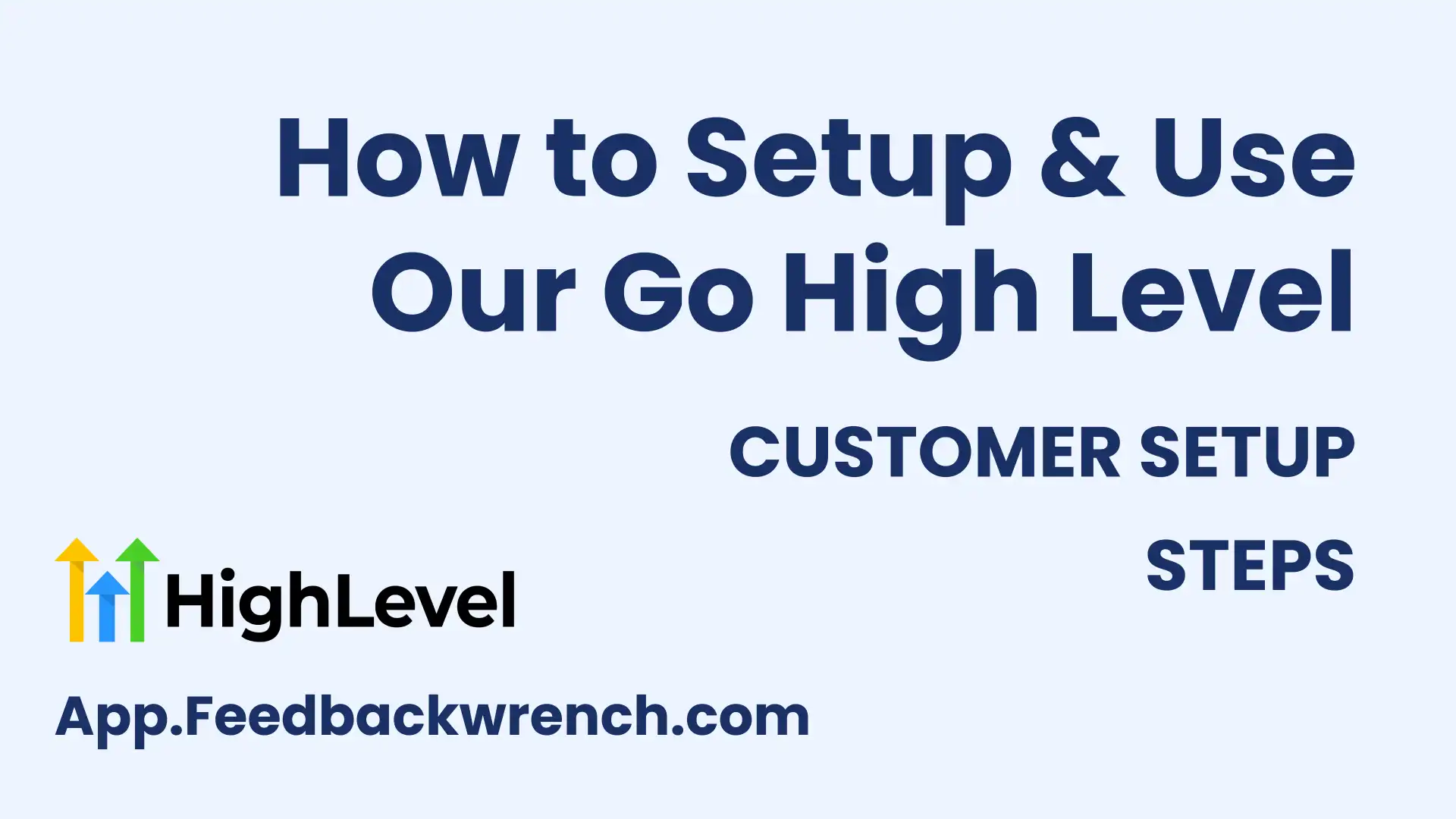 Customer Setup for Go High Level or App.Feedbackwrench CRM Setup Steps