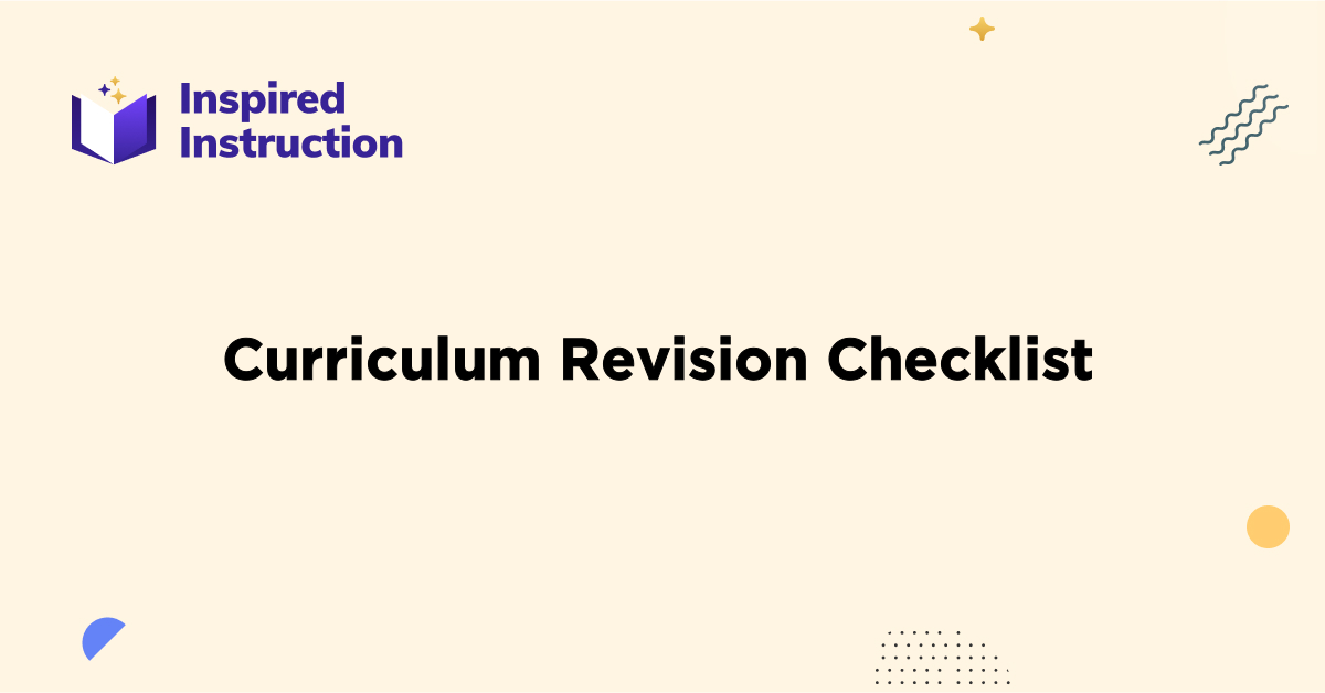 Curriculum Revision Checklist
