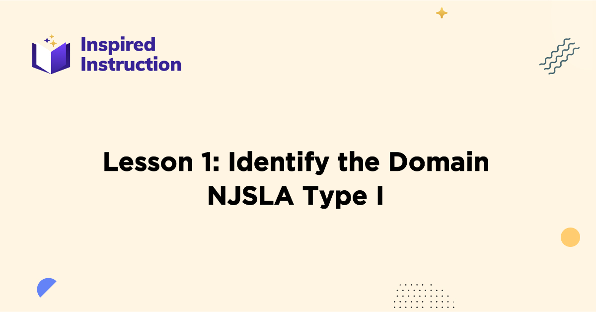 Grade 4 Lesson 1: Identify the Domain NJSLA Type I