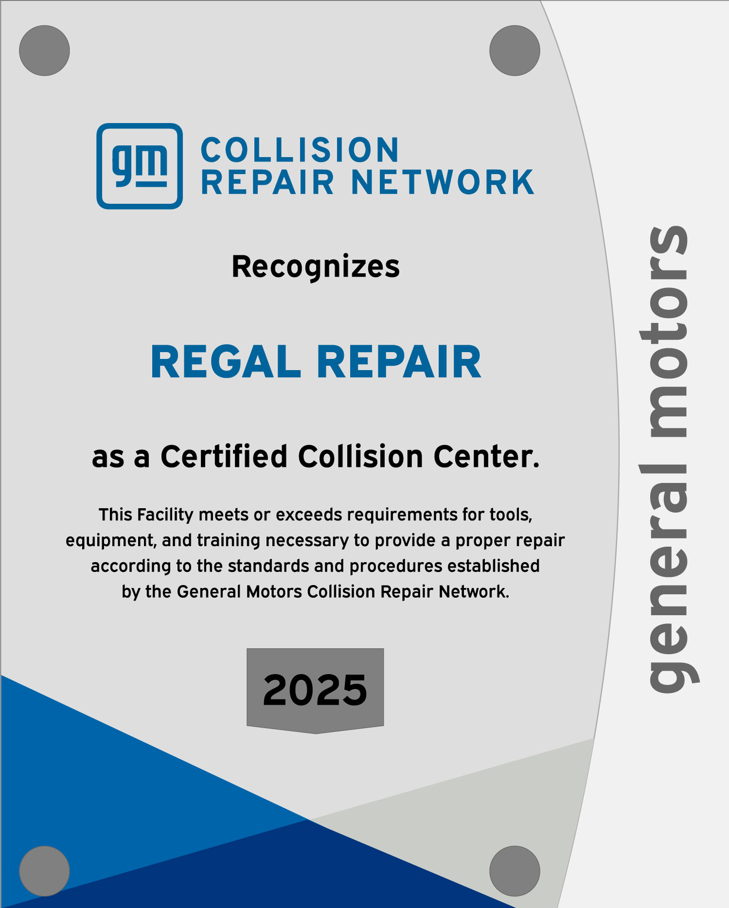 GM Certified Collision Repair Center and Body Shop | Regal Repair