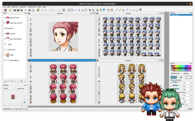 Game Character Hub: Portfolio Edition | RPG Maker | Create Your Own Game!