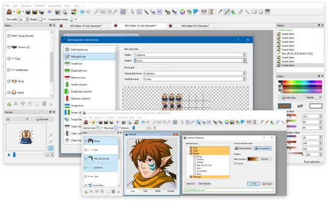 Game Character Hub: Portfolio Edition | RPG Maker | Create Your Own Game!