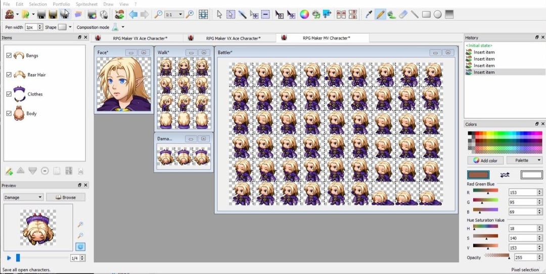 Game Character Hub: Portfolio Edition | RPG Maker | Create Your Own Game!