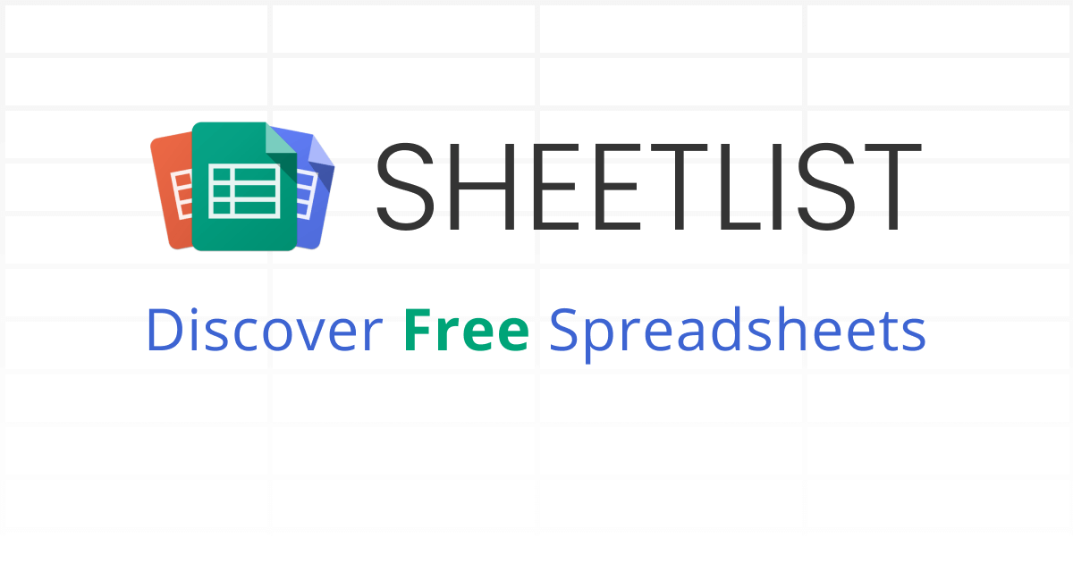 Sheetlist | Discover Free Spreadsheets