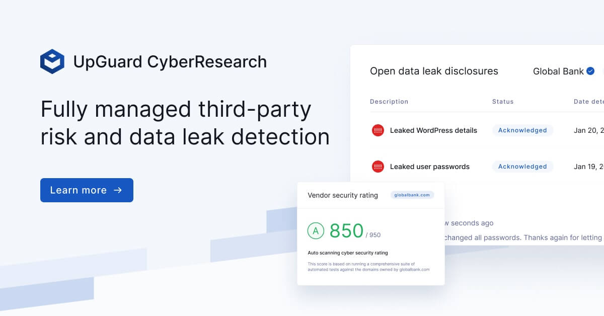 UpGuard Launches CyberResearch Managed Service For Third Party Risk ...