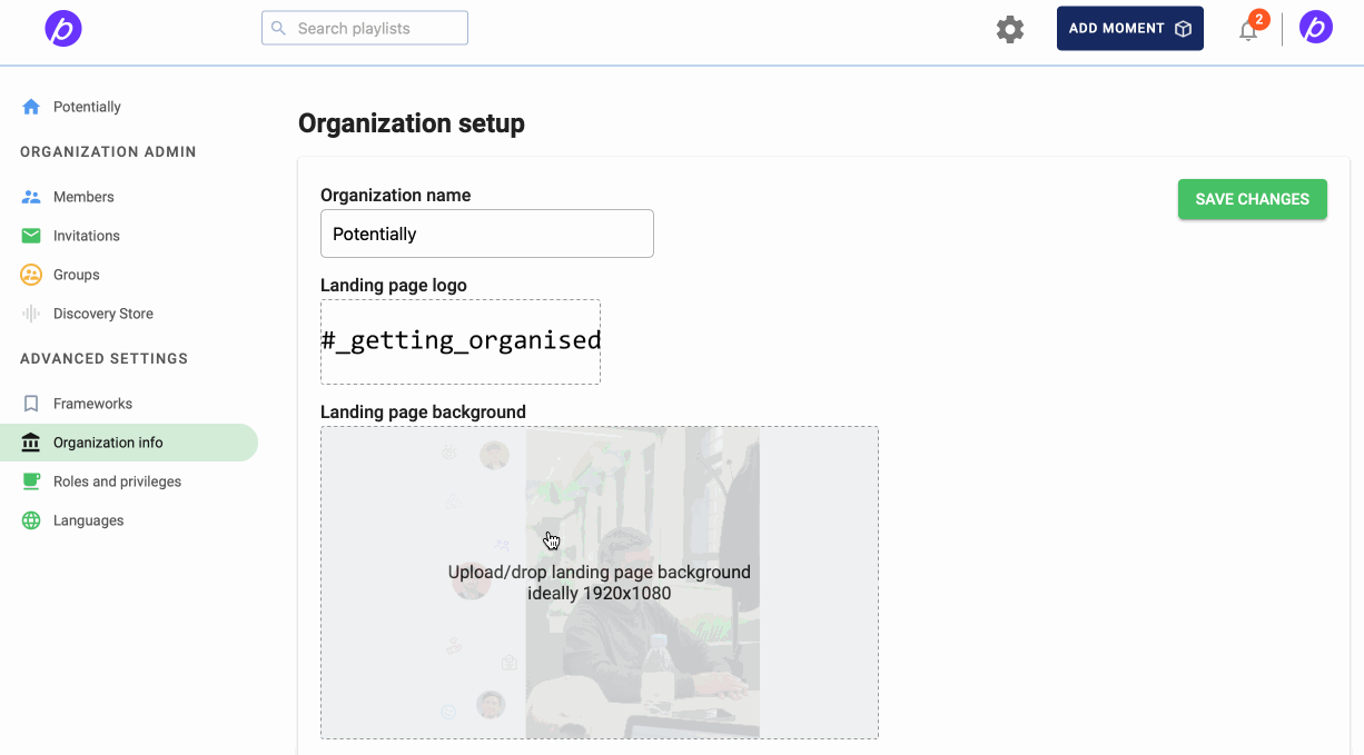 Customising your workspace | Potential.ly