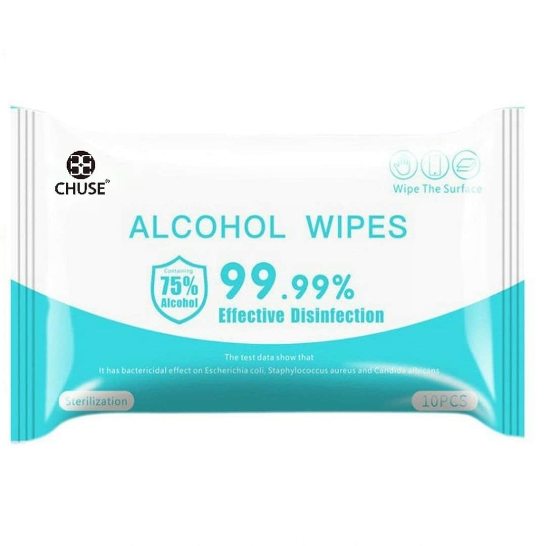Wipes-75% Alcohol 20's/Packet With Lid 150mmx200mm Non-Woven