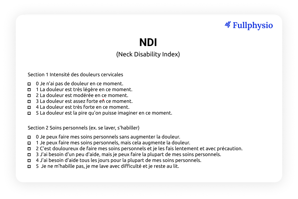 Neck Disability Index