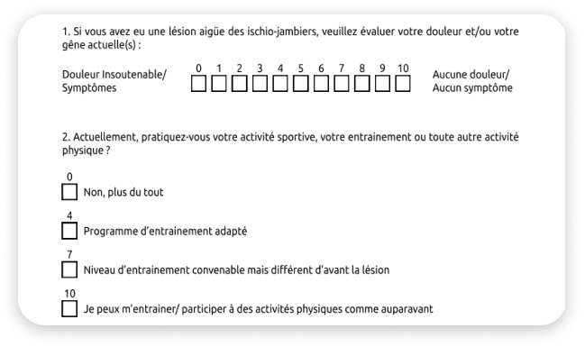FASH : Functional Assessment Scale for Acute Hamstring Injuries pour ...