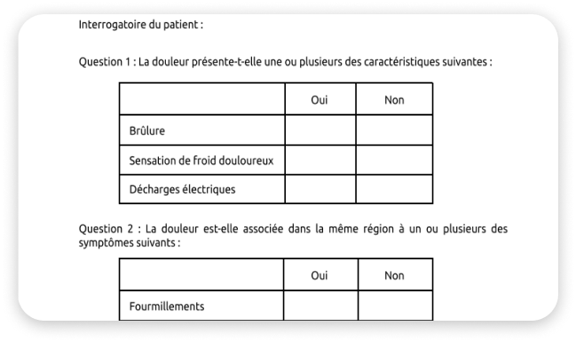 DN4 : Douleur neuropathique en 4 questions pour les kinésithérapeutes