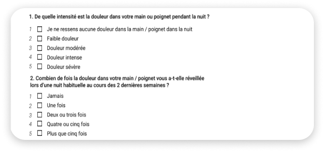 Boston Carpal Tunnel Syndrome Questionnaire (BCTQ) pour les ...