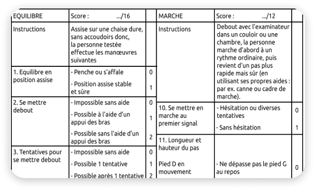 Tinetti pour les kinésithérapeutes