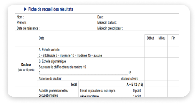 Score de Constant-Murley pour les kinésithérapeutes