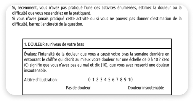 Patient-Rated Tennis Elbow Evaluation (PRTEE) pour les kinésithérapeutes