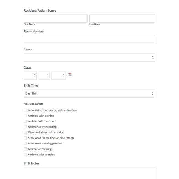 Nurse Shift Report Template | Easily Customize | Formstack