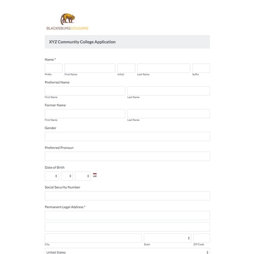 College Application Form Template | Formstack