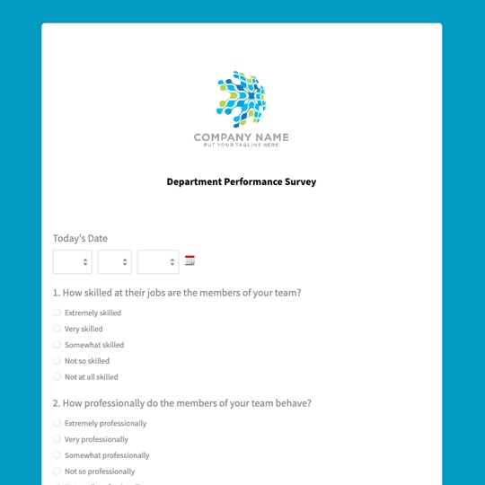Department Performance Survey | Formstack