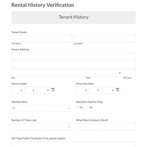 Rental Verification Form Template | Formstack
