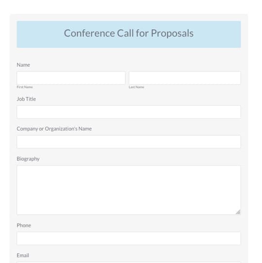 Conference Call for Proposals Template | Formstack
