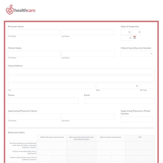 Home Healthcare Safety Checklist Template | Formstack