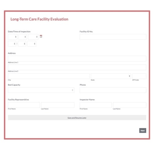Long-Term Care Facility Evaluation Template | Formstack