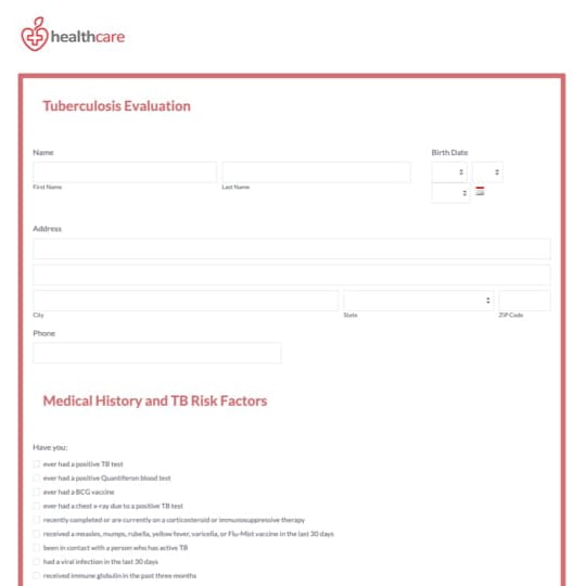 TB Screening Form | Risk Assessment Questionnaire | Formstack