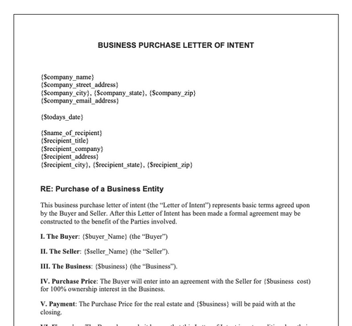 Letter of Intent Template | Formstack Documents