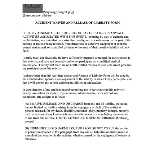 Liability Waiver Template | Formstack Documents