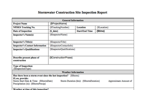 Stormwater Inspection Form Template | Formstack Documents