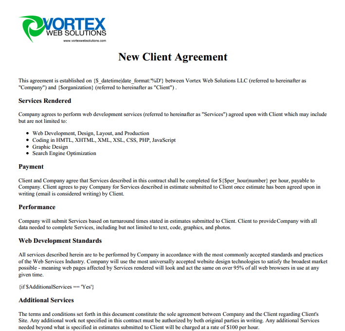 Website Development Contract Template | Formstack Documents