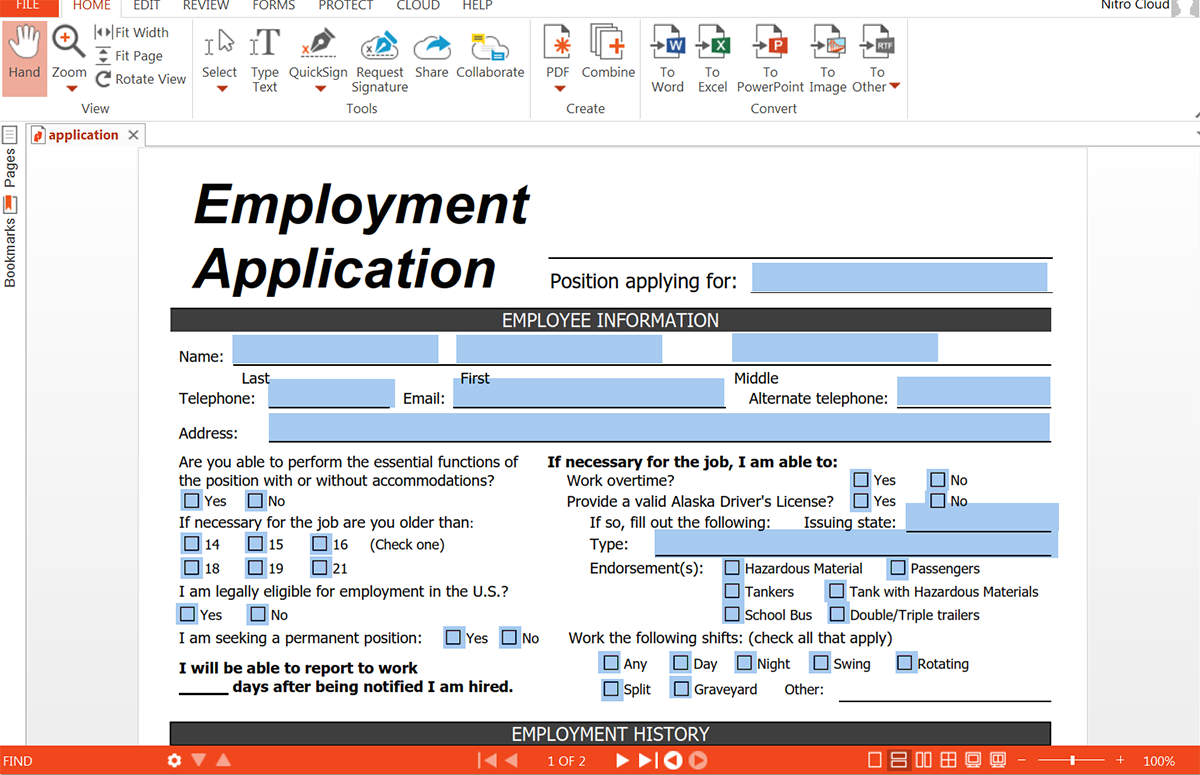 Google Form Template For Job Application