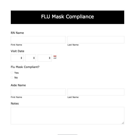 Flu Mask Compliance Form Template | Formstack