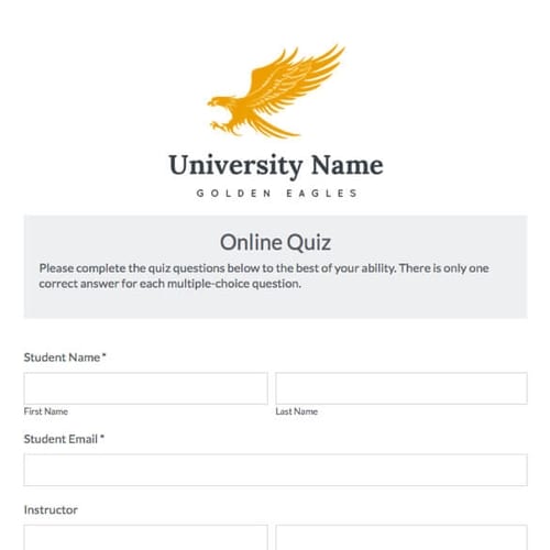 Multiple-Choice Test Template | Online Quiz Template | Formstack