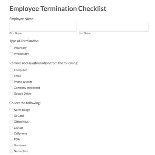 Employee Termination Checklist | Formstack