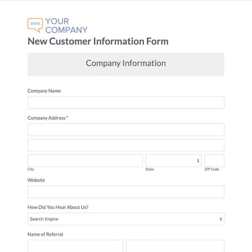 New Customer Form Template | Mobile-Friendly | Formstack