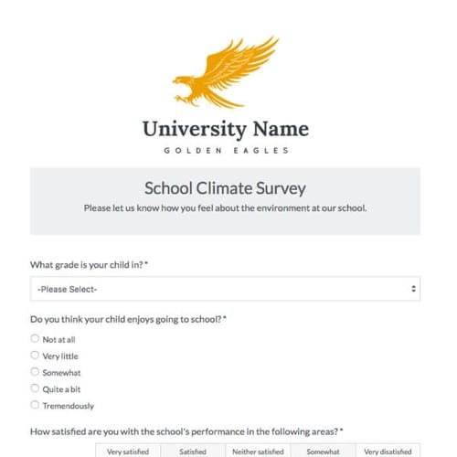 School Climate Survey | Gather Parent Feedback | Formstack