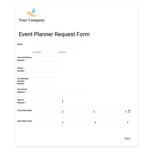 Wedding and Event Planner Form Template | Formstack Forms