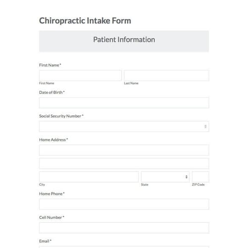 Chiropractic Intake Form Template | Automate Intakes | Formstack