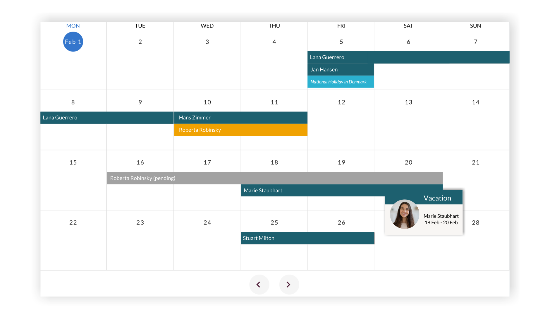 Leave planner for employees and staff - LessAdmin