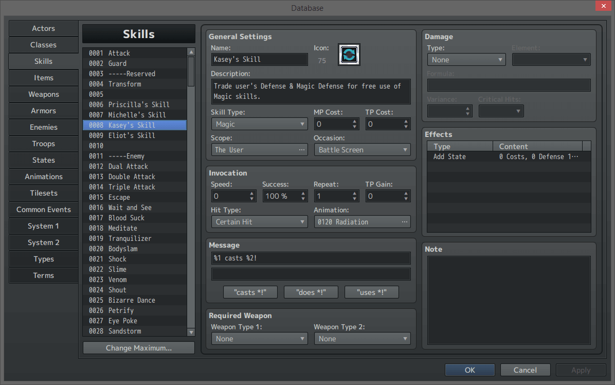 Using States with Skills in Battles | The Official RPG Maker Blog