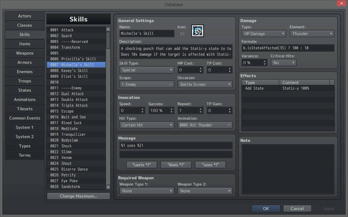 Using States with Skills in Battles | The Official RPG Maker Blog