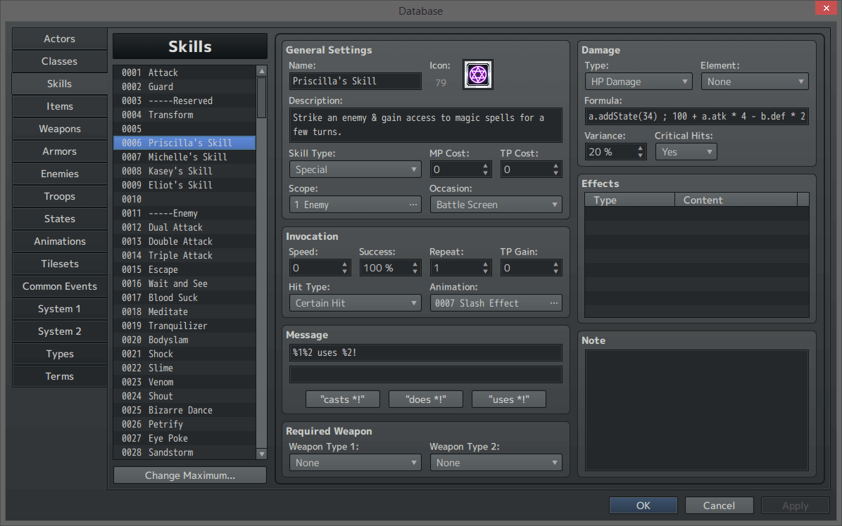 Using States with Skills in Battles | The Official RPG Maker Blog