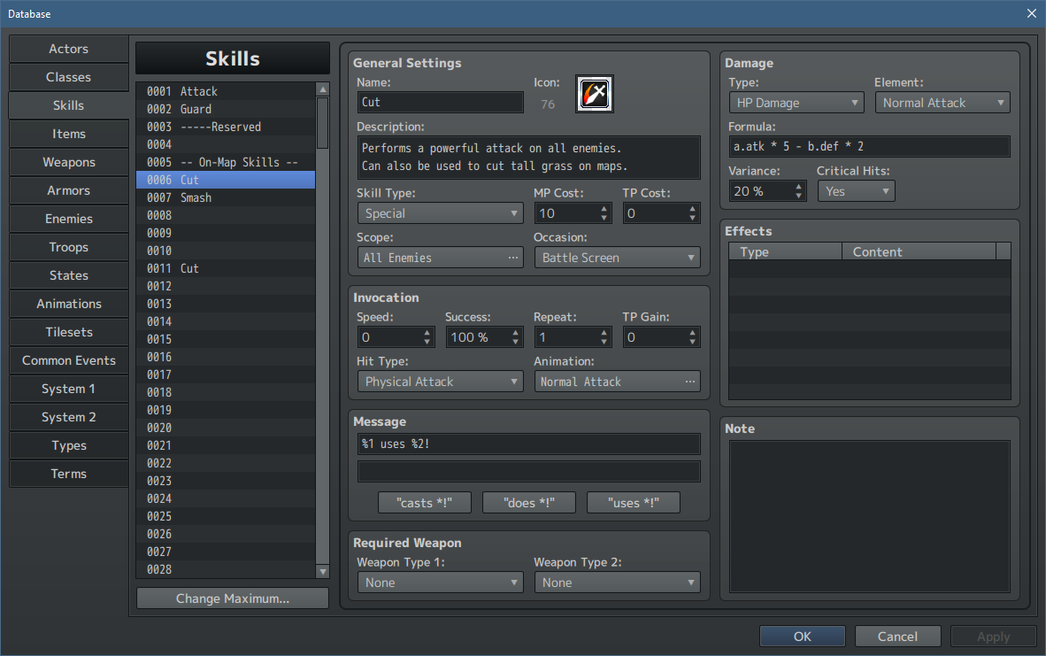 Creating Skills with Different On-Map and Battle Effects | The Official ...