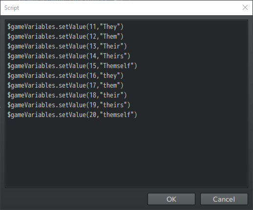 Storing Text in Variables for Player Pronoun Selection | The Official ...