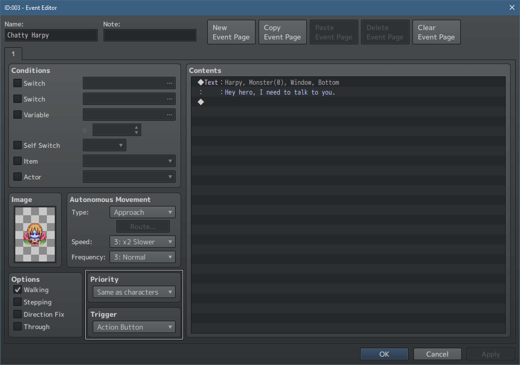 Event Priorities and Triggers | The Official RPG Maker Blog